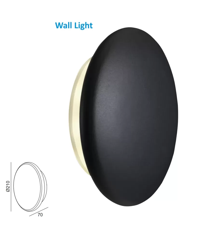 Circular Black wall light